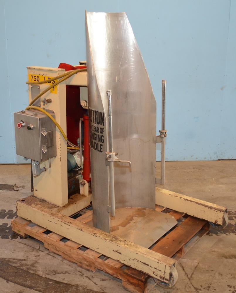 750 lbs Cap Hydraulic Approx 50 in Dump Height Portable Drum Dumper